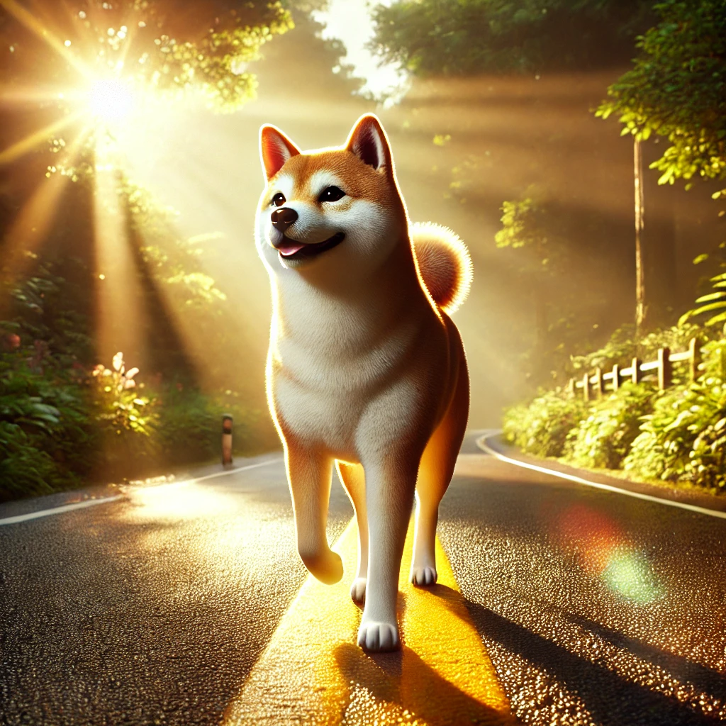 Sunlit Paths by Shiba | The Rich Shiba Inu